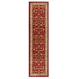 KADIMA DESIGN TEPPICH GLAZERT, klassisch-floral, Rot, 66 x 300 cm