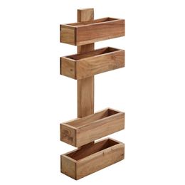 KADIMA DESIGN ZEITUNGSST&Auml;NDER NAKO Massivholz Klassisch Handgefertigt, Beige 30x10x72 cm