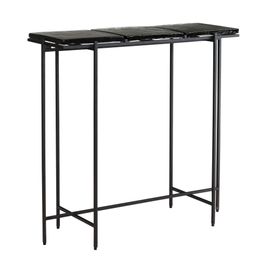 KADIMA DESIGN KONSOLENTISCH &ndash; Schwarz/Glas, 90x29x85 cm, Metallgestell, mit abnehmbaren Tischplatten