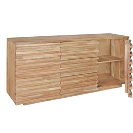 KADIMA DESIGN SIDEBOARD &ndash; Akazie Massivholz, 160x75x43 cm, mit Baumkante, Landhausstil
