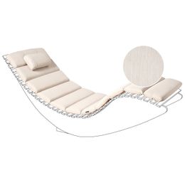 Beliani LIEGENAUFLAGE Hellbeige 60/180 cm Brescia Premium