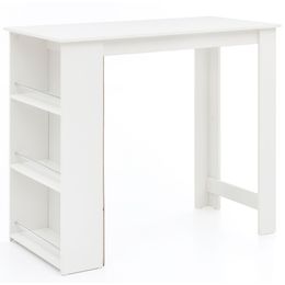 KADIMA DESIGN K&Uuml;CHENTRESEN GANDER Edelstahl 3 F&auml;cher Ablage, Wei&szlig; 120x60x107 cm
