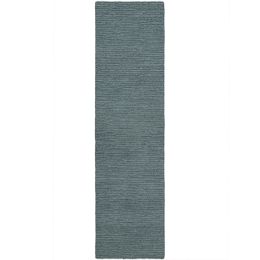 KADIMA DESIGN WOLLTEPPICH ALNE, einfarbig, T&uuml;rkis, 80 x 230 cm
