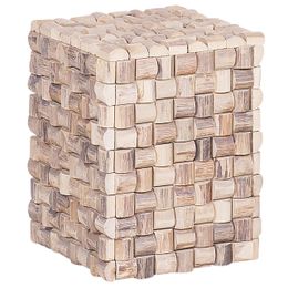 Beliani NACHTTISCH Teakholz hellbraun quadratisch 32/32 cm Cajeme