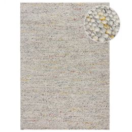 KADIMA DESIGN TEPPICH aus Wolle handgewebt MEDWAY in Wei&szlig;, einfarbig, 80 x 150 cm