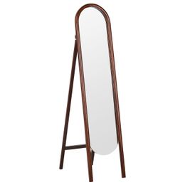 Beliani STEHSPIEGEL Paulowniaholz dunkelbraun oval 30/150 cm Chelles