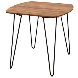 KADIMA DESIGN ESSZIMMERTISCH &ndash; Massivholz Braun 80x80x76 cm Modern abgerundete Ecken