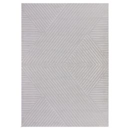 KADIMA DESIGN TEPPICH Kurzflor ILLER in Silber, mit 3D-Design, aus Jute, Florh&ouml;he 12 mm, 240 x 340 cm