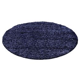 KADIMA DESIGN HOCHFLORTEPPICH RHEIN, einfarbig, Marineblau, &Oslash; 200 cm