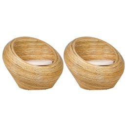 Beliani GARTENSTUHL 2er-Set Rattan Nat&uuml;rlich Maiori