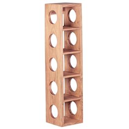 KADIMA DESIGN WEINREGAL Massivholz mit 5 F&auml;chern Wandmontage Edelholz-Optik, Beige 70 cm
