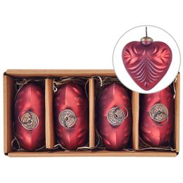 Beliani WEIHNACHTSBAUMKUGELN 13 cm Rot Feriable