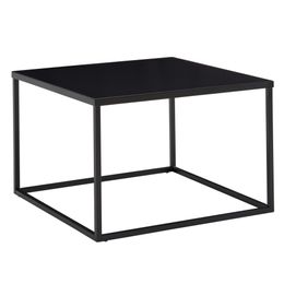 KADIMA DESIGN COUCHTISCH quadratisch mit Marmor-Optik, Metallgestell im Industrial-Stil, Schwarz 60x60x45 cm