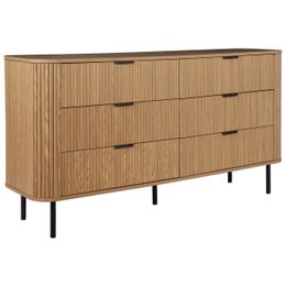 Beliani KOMMODE mit 6 Schubladen Braun Bradley