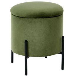 Beliani POUF Dunkelgr&uuml;n Wenona