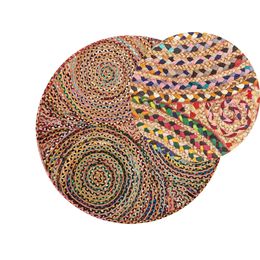 Beliani TEPPICH geflochten Yenice 140/140 cm