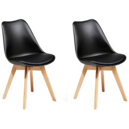 Beliani ESSZIMMERSTUHL 2er-Set Kunststoff Schwarz Dakota II