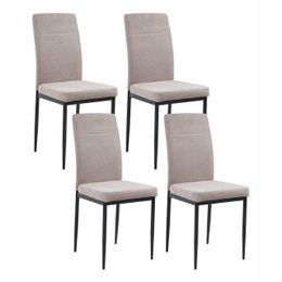 Beliani ESSZIMMERSTUHL 4er-Set Taupe Riner