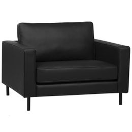 Beliani SESSEL Leder schwarz Savalen