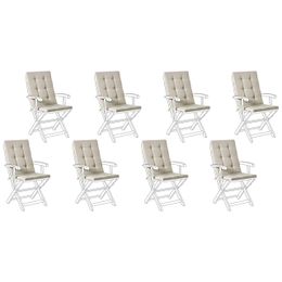 Beliani SITZAUFLAGEN 8er-Set Taupe 42/95 cm Maui Premium