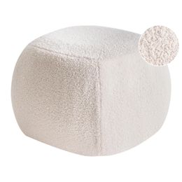 Beliani POUF Cremewei&szlig; Barron