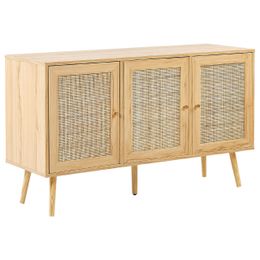 Beliani SIDEBOARD Heller Holzfarbton Perote