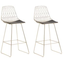 Beliani BARSTUHL 2er-Set Metall Gold Preston