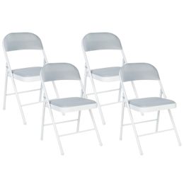 Beliani KLAPPSTUHL 4er-Set Metall Grau Sparks