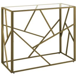 Beliani KONSOLENTISCH Glas gold Orland