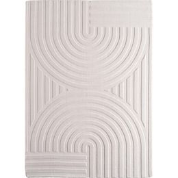 KADIMA DESIGN TEPPICH Kurzflor Waschbar LAVAREDO in Creme, im Boho-Stil, 200 x 290 cm