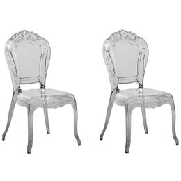 Beliani ESSZIMMERSTUHL 2er-Set Kunststoff Schwarz Vermont