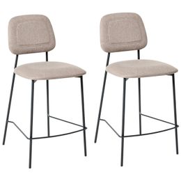 Beliani BARHOCKER 2er-Set Taupe Duette