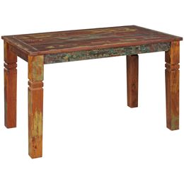KADIMA DESIGN ESSTISCH Mango Massivholz Klarlack Shabby Design, Braun 120x70x76 cm