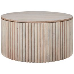 Beliani COUCHTISCH Mangoholz hellbraun 70 cm mit Stauraum Kirkwood