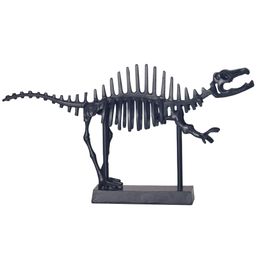 KADIMA DESIGN DEKOFIGUR T-Rex Aluminium Schwarz 62 cm mit Sockel
