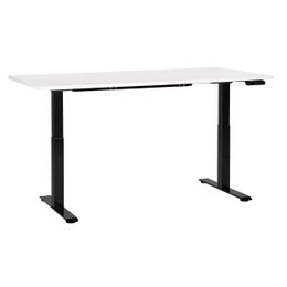 Beliani SCHREIBTISCH wei&szlig;schwarz 160/72 cm elektrisch h&ouml;henverstellbar Destin III