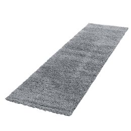 KADIMA DESIGN HOCHFLORTEPPICH RHEIN, einfarbig, aus Polypropylen, Hellgrau, 80 x 250 cm