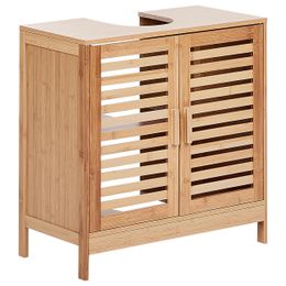 Beliani WASCHBECKENUNTERSCHRANK Heller Holzfarbton Missoula
