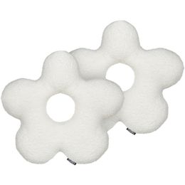 Beliani DEKOKISSEN 2er-Set Wei&szlig; 40/40 cm Camponula