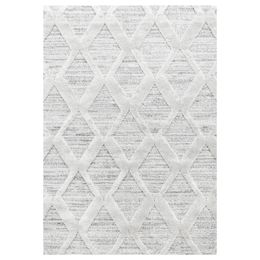 KADIMA DESIGN HOCHFLORTEPPICH EISACK, im Boho-Stil, Grau, 240 x 340 cm