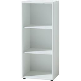 KADIMA DESIGN AKTENREGAL "Muenchen" 3 Ordnerh&ouml;hen & Glasauflage (Oben) Wei&szlig;