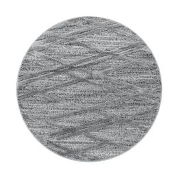 KADIMA DESIGN HOCHFLORTEPPICH EISACK, im Boho-Stil, aus Polypropylen, Grau, &Oslash; 160 cm