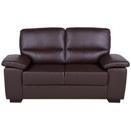 Beliani 2-SITZER-SOFA Kunstleder Braun Vogar