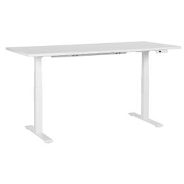 Beliani SCHREIBTISCH wei&szlig; 180/72 cm elektrisch h&ouml;henverstellbar Destin III