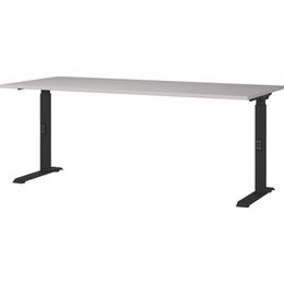 KADIMA DESIGN SCHREIBTISCH h&ouml;heneinstellbar "Stuttgart" 68-91cm Kaschmir/Schwarz 180x80cm, C-Fu&szlig;