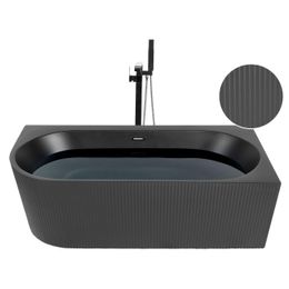 Beliani ECKBADEWANNE 80x170x60 cm schwarz Gocta