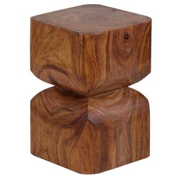 KADIMA DESIGN BEISTELLTISCH &ndash; Massivholz Natur abgerundete Ecken 30x45x30 cm