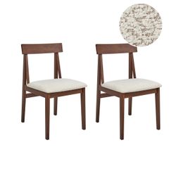 Beliani ESSZIMMERSTUHL 2er Set Holz Braun/Beige Isle