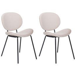 Beliani ESSZIMMERSTUHL 2er-Set Samtstoff hellbeige/schwarz Luana