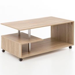 KADIMA DESIGN COUCHTISCH Eleganza in Grau, Melaminharzbeschichtung, mit ger&auml;umigen Ablagefl&auml;chen